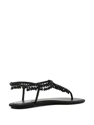 Rene Caovilla Teardrop-beads Embellished Sandals - Black