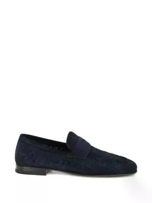 Santoni Woven Strap Loafers - Blue