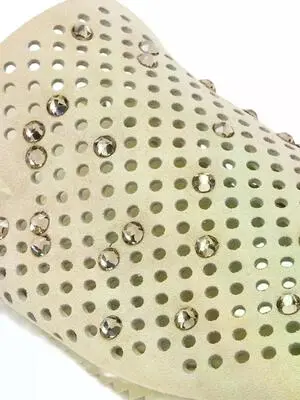 PEDRO GARCIA Perforated Embellished Mules - Neutrals