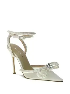 Mach & Mach Pearl Bow Heeled Pumps