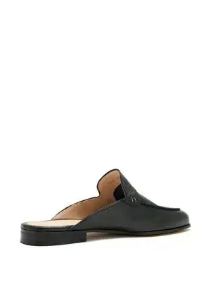 FORSA Topstitched Leather Mules