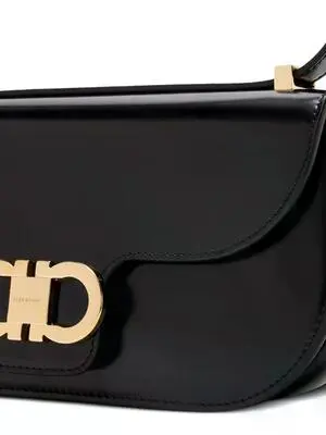 FERRAGAMO Logo Shoulder Bag - Black
