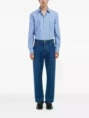 FERRAGAMO Striped Button Poplin Shirt