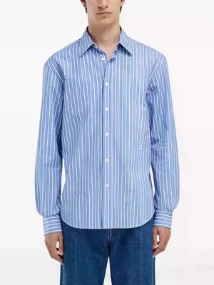 FERRAGAMO Striped Button Poplin Shirt