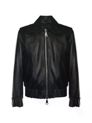 GIULIANO GALIANO Zipped Nappa Leather Jacket - Black