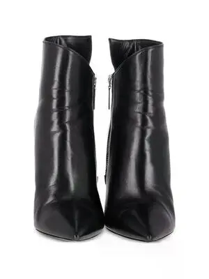 Saint Laurent Pyramid-heeled Leather Ankle Boots