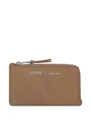 Loewe Grained Leather Card Holder - Brown