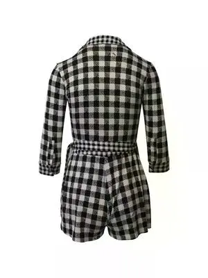 Diane Von Furstenberg Checked Playsuit - Black