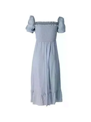 REFORMATION Square-neck Puff-sleeve Midi Dress