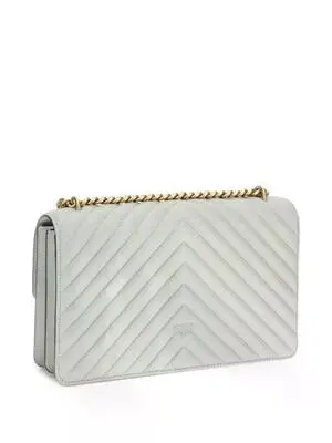 Pinko Love One Chevron-quilted Shoulder Bag - Grey