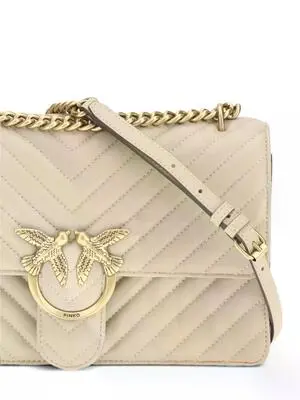 Pinko Medium Shoulder Bag Love Bag One Chevron Quilted Nappa Leather - Neutrals