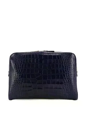 TOM FORD Embossed-leather Zip Laptop Bag - Blue