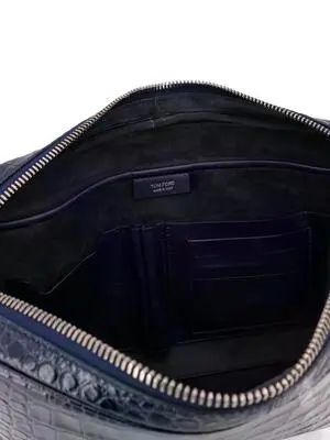TOM FORD Embossed-leather Zip Laptop Bag