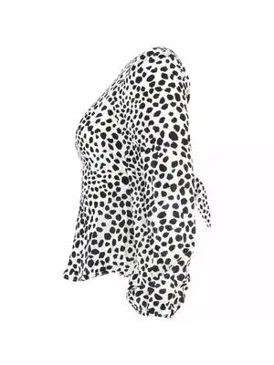 Rixo Animal-print Long-sleeve Blouse
