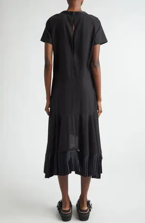 Sacai Cotton Broadcloth High-low Hem Dress