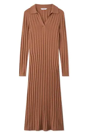 LK BENNETT Mika Long Sleeve Cotton & Merino Wool Sweater Dress