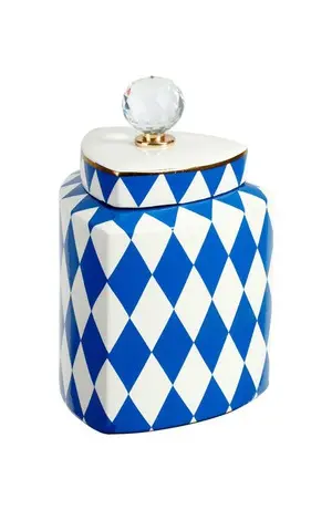 MARK ROBERTS Harlequin Jar With Lid - Royal Blue