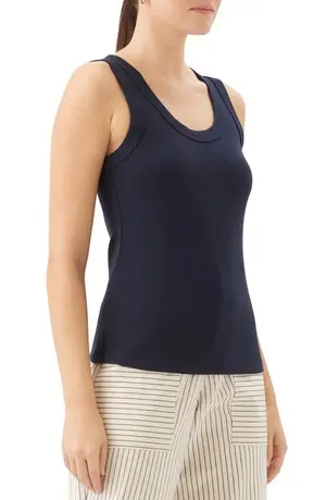 Fifteen Twenty Fitted Scoop Neck Tank - Navy