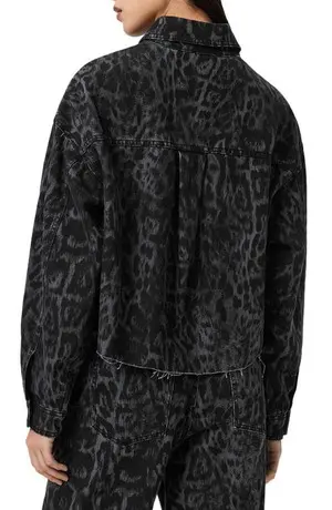 ALLSAINTS Leopard Denim Trucker Jacket