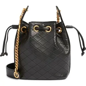 Saint Laurent Cassandre Quilted Leather Bucket Bag - Noir