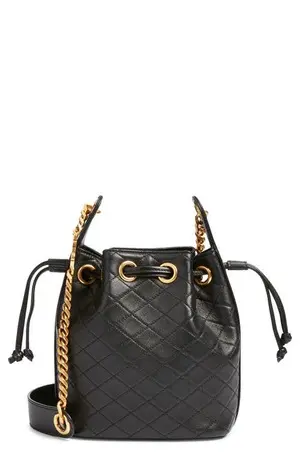Saint Laurent Cassandre Quilted Leather Bucket Bag - Noir