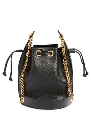 Saint Laurent Cassandre Quilted Leather Bucket Bag - Noir