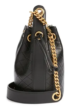 Saint Laurent Cassandre Quilted Leather Bucket Bag - Noir