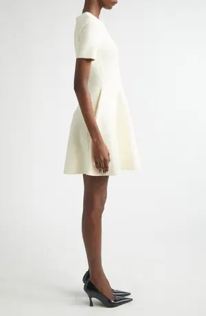 Alexander McQueen Fit & Flare Mini Dress - White