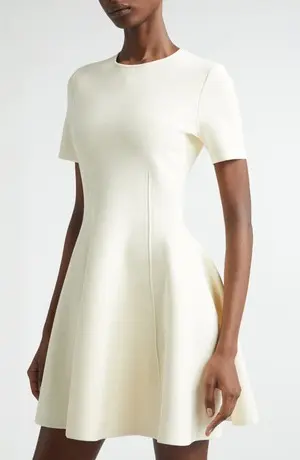 Alexander McQueen Fit & Flare Mini Dress - White