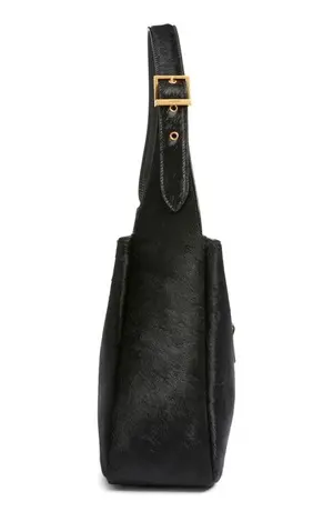 Saint Laurent Small Le 5 À 7 Genuine Calf Hair Shoulder Bag - Noir