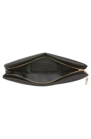 Saint Laurent Satin Soft Clutch - Noir