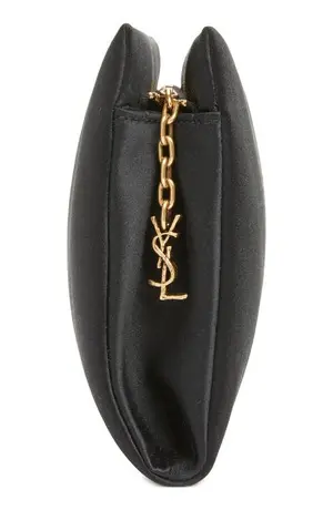 Saint Laurent Satin Soft Clutch - Noir