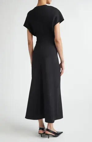TOTEME Slouch Waist Wool Dress - Black