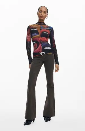 Desigual Lip Print Long-sleeve Top