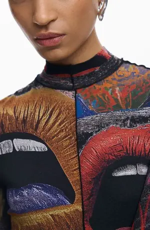 Desigual Lip Print Long-sleeve Top