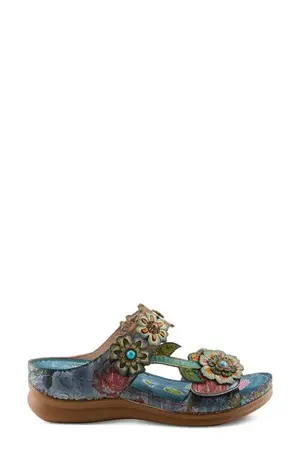 SPRING STEP SHOES Floral Wedge Sandals