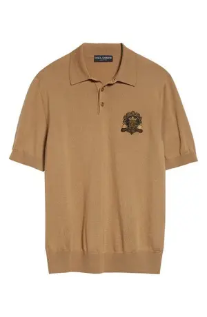 Dolce & Gabbana Logo Patch Virgin Wool Polo