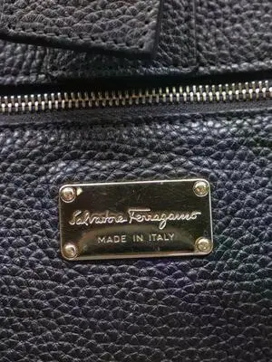 FERRAGAMO Gancini Pebbled-leather Tote