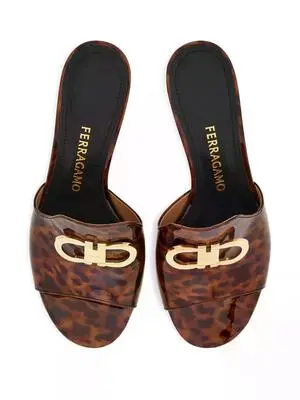 FERRAGAMO 50mm Gancini-buckle Mules - Brown