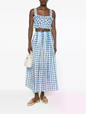 Sandro Check-pattern A-line Midi Skirt