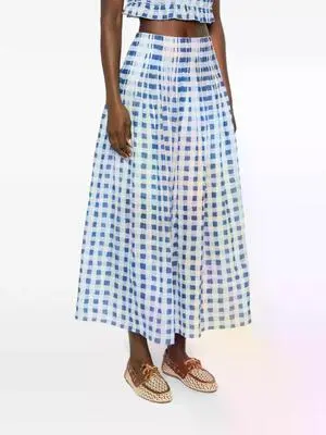 Sandro Check-pattern A-line Midi Skirt