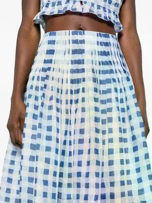 Sandro Check-pattern A-line Midi Skirt