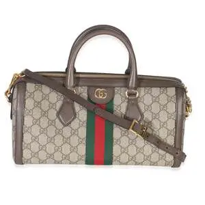 Gucci Gg Monogram Canvas Ophidia Boston Bag