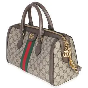 Gucci Gg Monogram Canvas Ophidia Boston Bag
