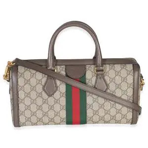 Gucci Gg Monogram Canvas Ophidia Boston Bag