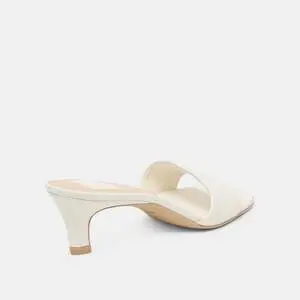 DOLCEVITA Rexa Kitten Heel Mules - True White Leather