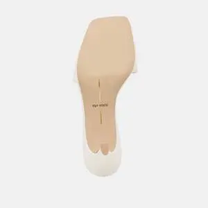 DOLCEVITA Rexa Kitten Heel Mules - True White Leather
