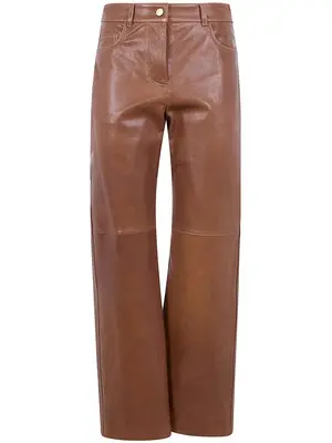 Max Mara Smmviolino Leather Trousers - Brown