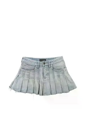 Balenciaga 2010s Denim Pleated Mini Skirt