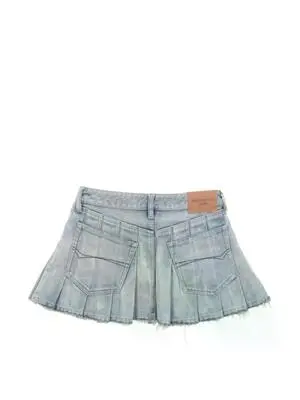 Balenciaga 2010s Denim Pleated Mini Skirt